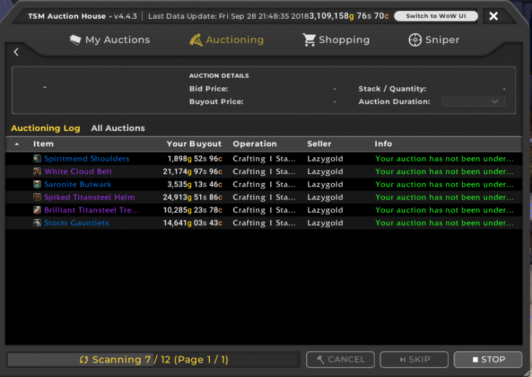 TSM4 Guide part 5: Using auctioning to post your items - The Lazy Goldmaker