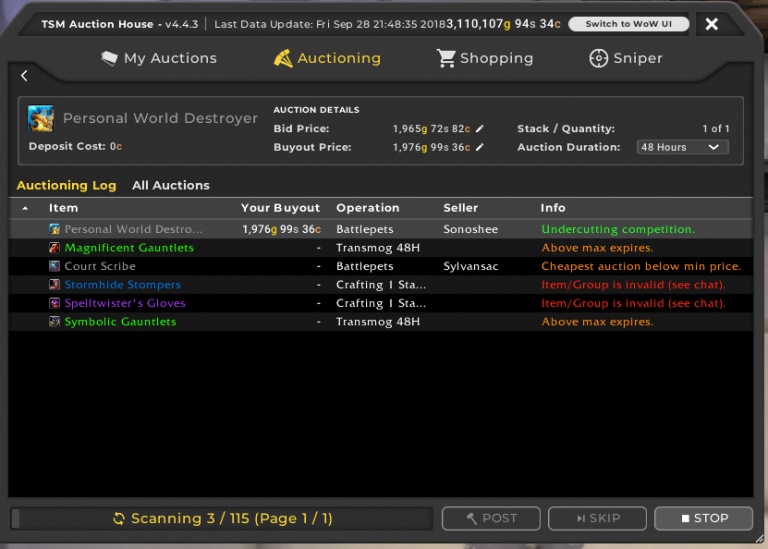 TSM4 Guide part 5: Using auctioning to post your items - The Lazy Goldmaker