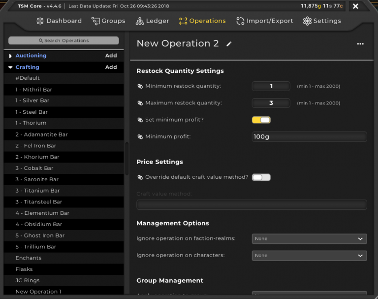 TSM4 Guide Part 9: Crafting and crafting operations - The Lazy Goldmaker