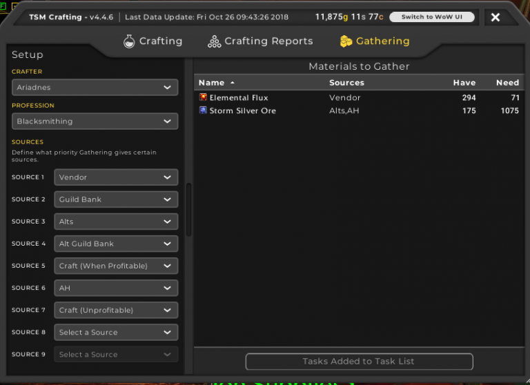 TSM4 Guide Part 9: Crafting and crafting operations - The Lazy Goldmaker