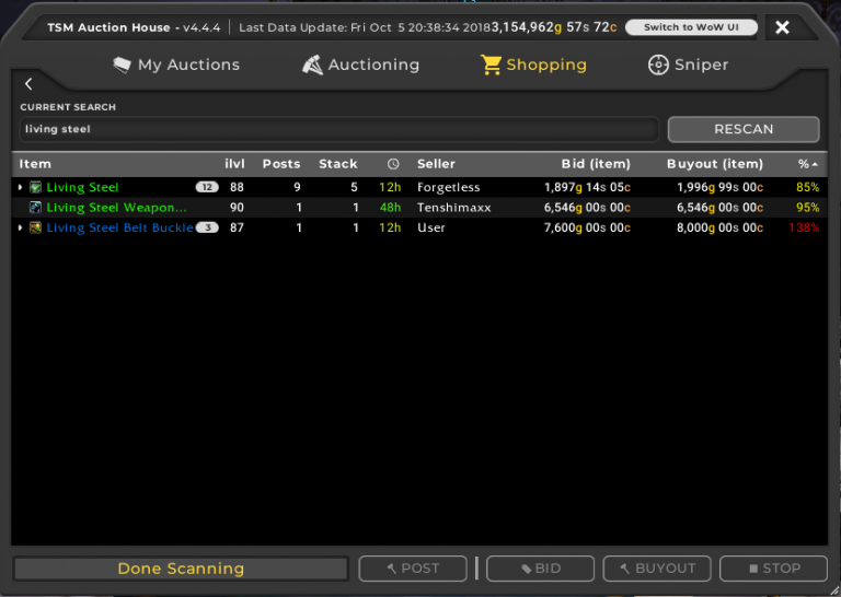TSM4 Guide part 6: Using shopping scans to find great deals - The Lazy Goldmaker