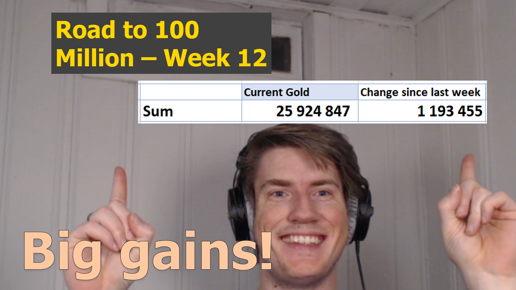 Big Gains - Road to 100 Million Gold - Week 12 - The Lazy Goldmaker